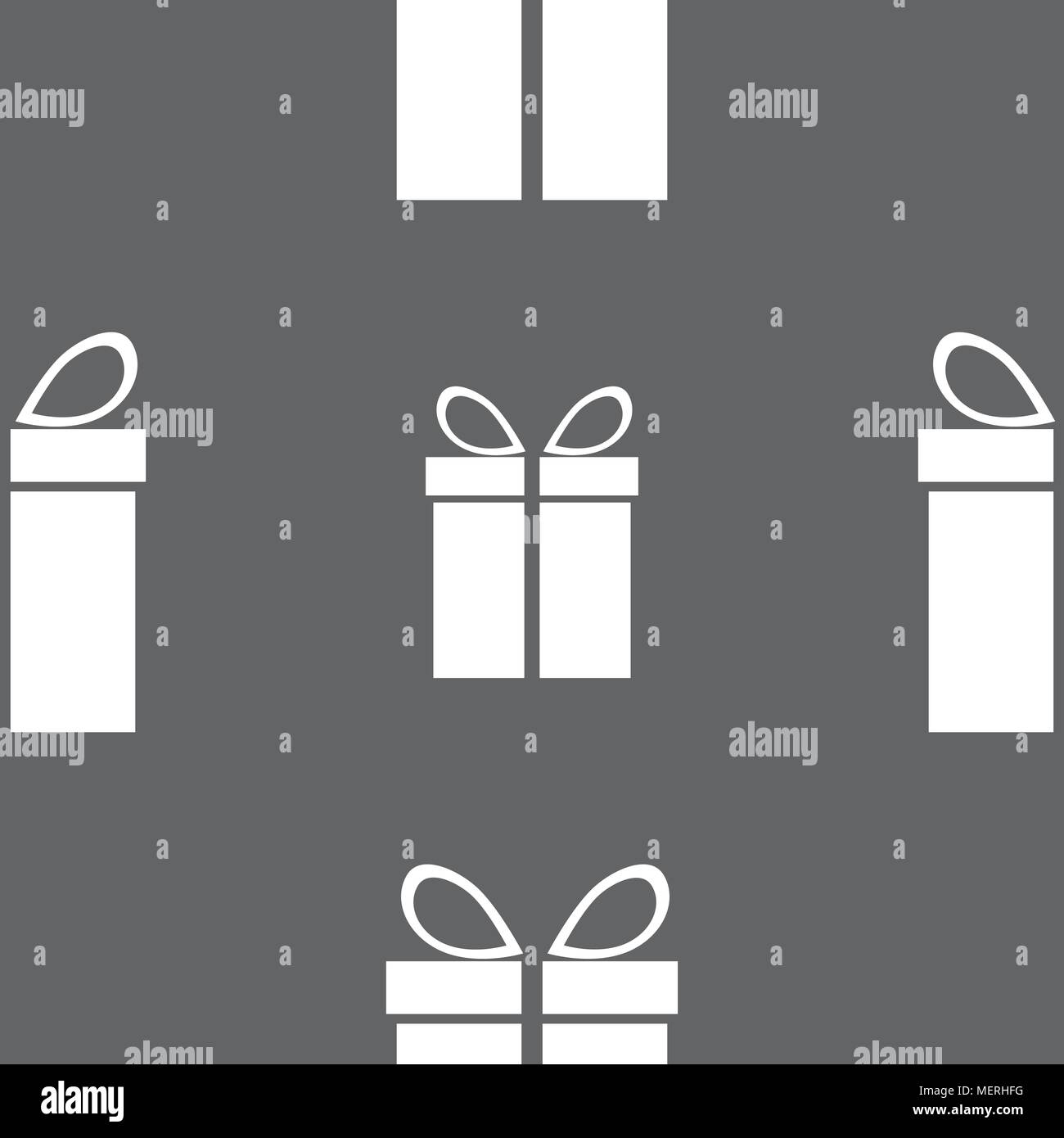 Gift box sign icon. Present symbol. Seamless pattern on a gray ...