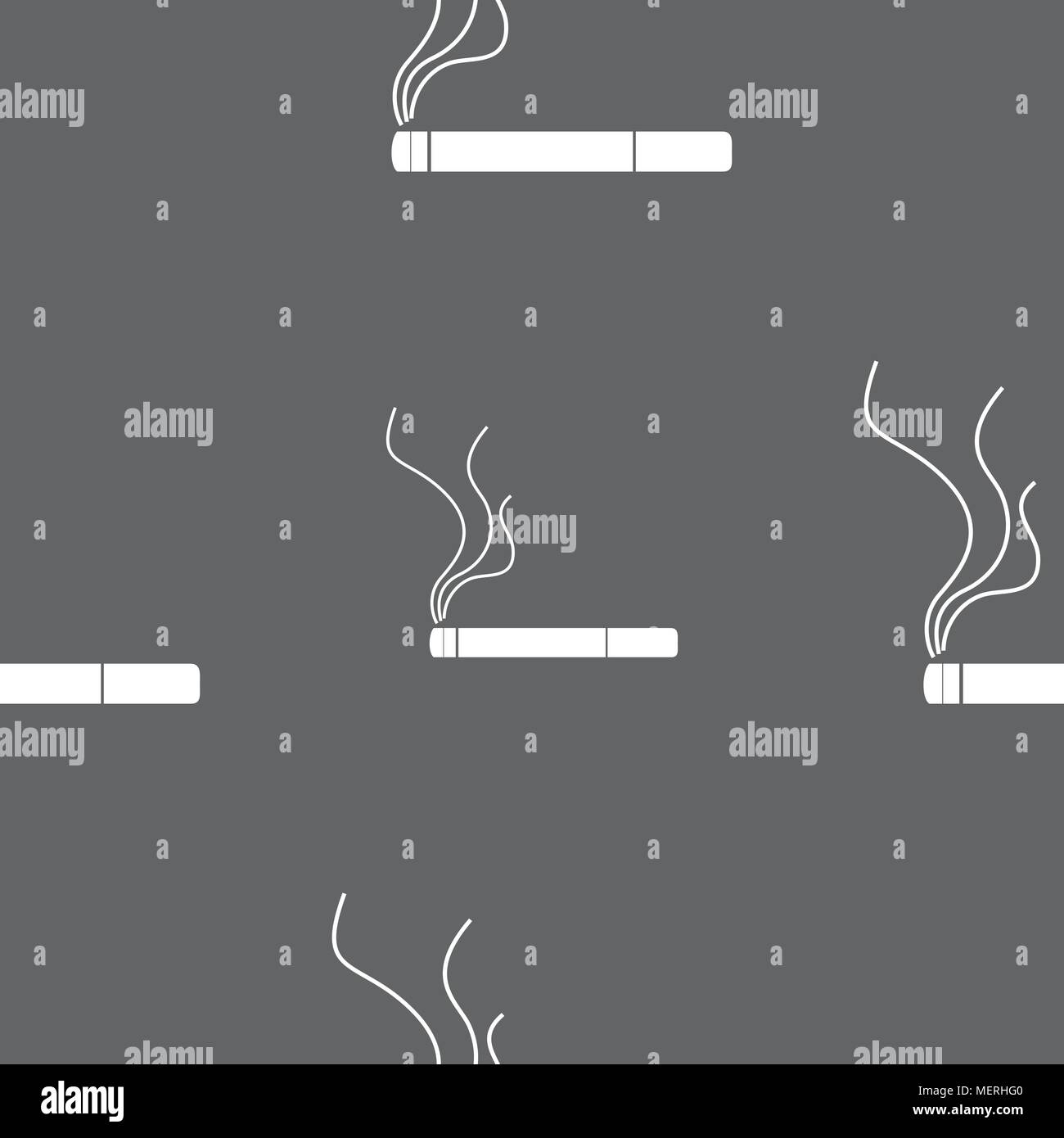 Smoking sign icon. Cigarette symbol. Seamless pattern on a gray ...
