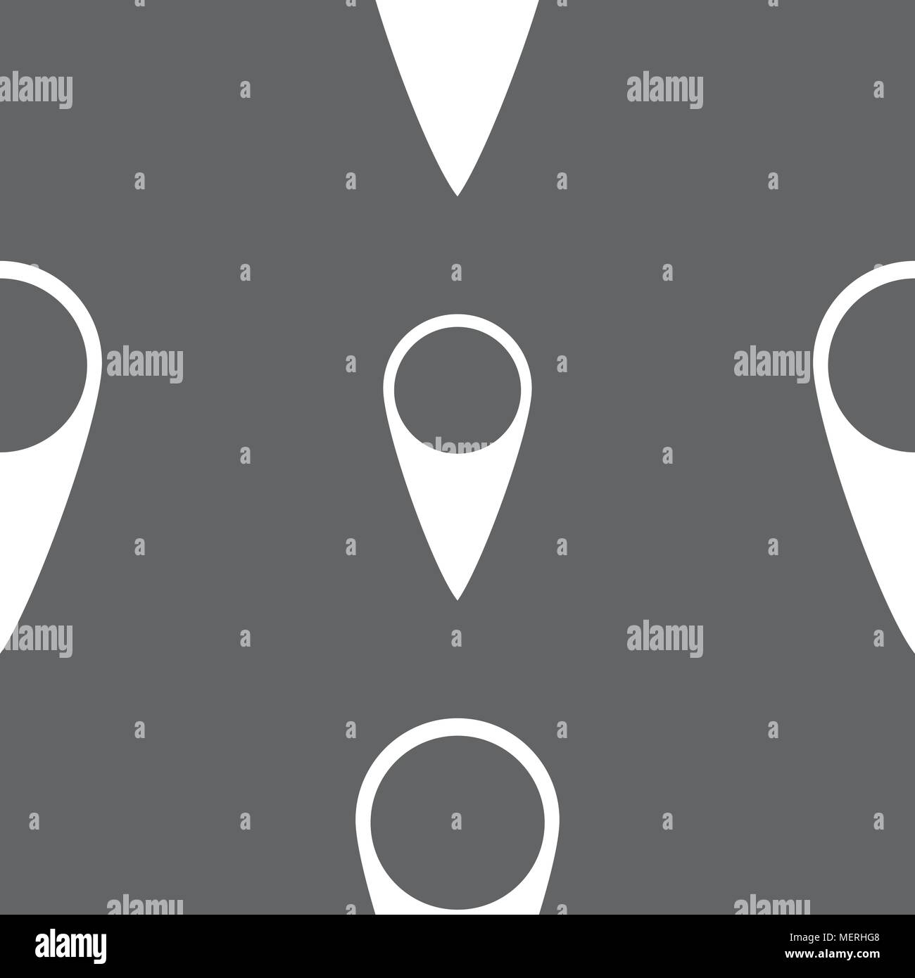Map pointer icon. GPS location symbol. Seamless pattern on a gray background. Vector ...