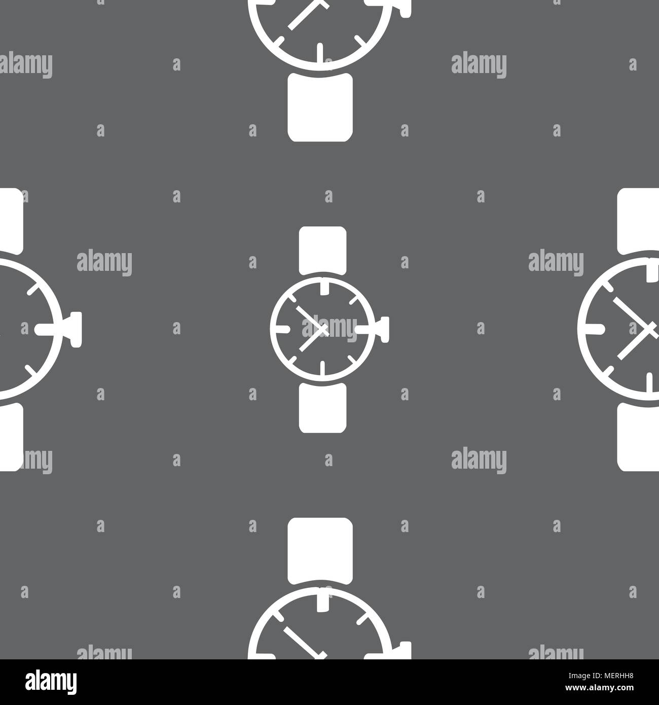 watches icon symbol . Seamless pattern on a gray background. Vector ...
