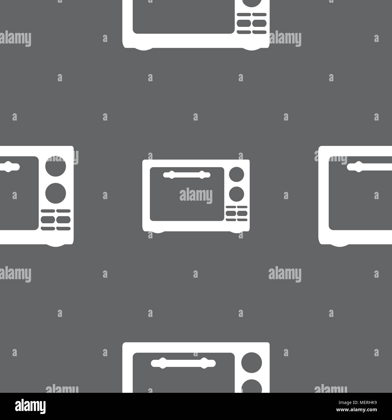Microwave oven sign icon. Kitchen electric stove symbol. Seamless ...