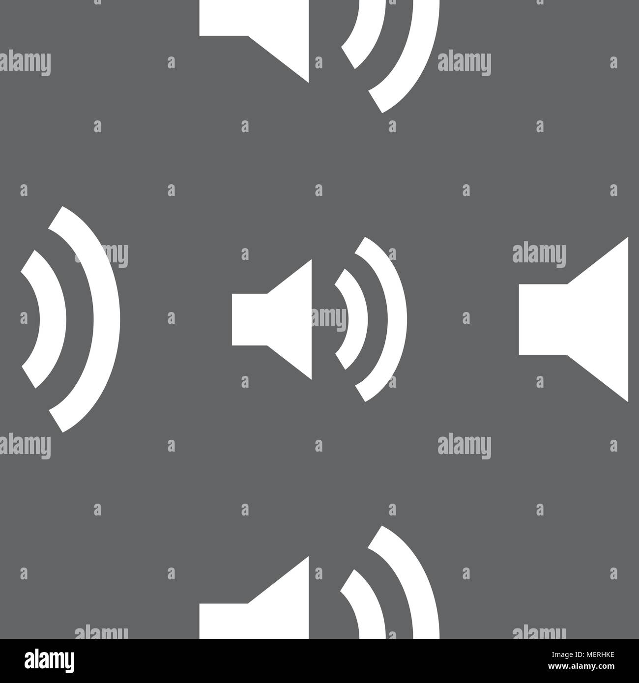 Speaker volume sign icon. Sound symbol. Seamless pattern on a gray ...