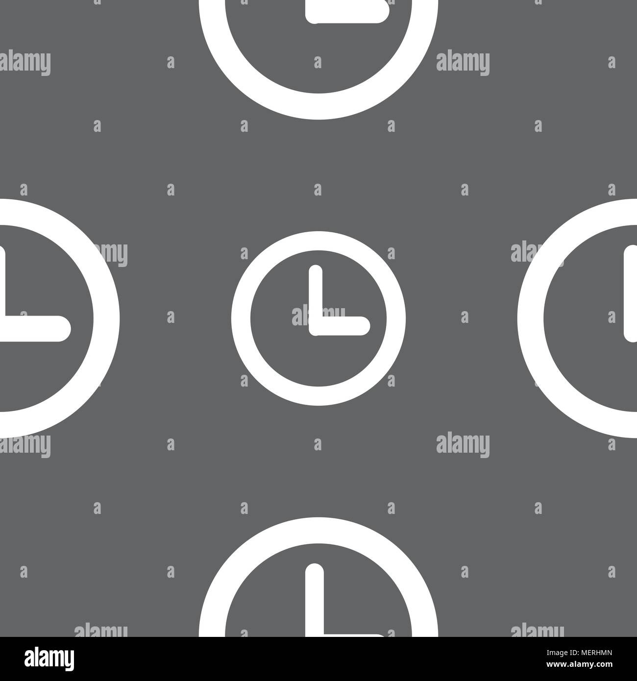 Clock sign icon. Mechanical clock symbol. Seamless pattern on a gray ...