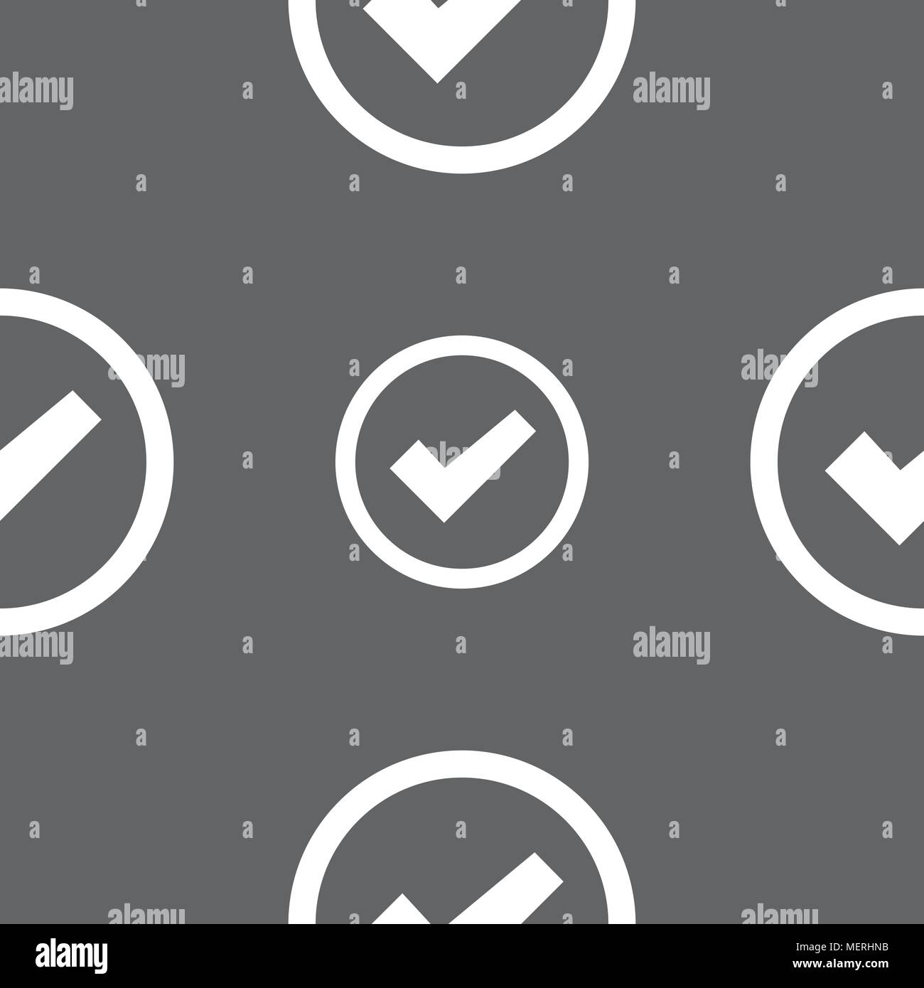 Check mark sign icon . Confirm approved symbol. Seamless pattern on a ...