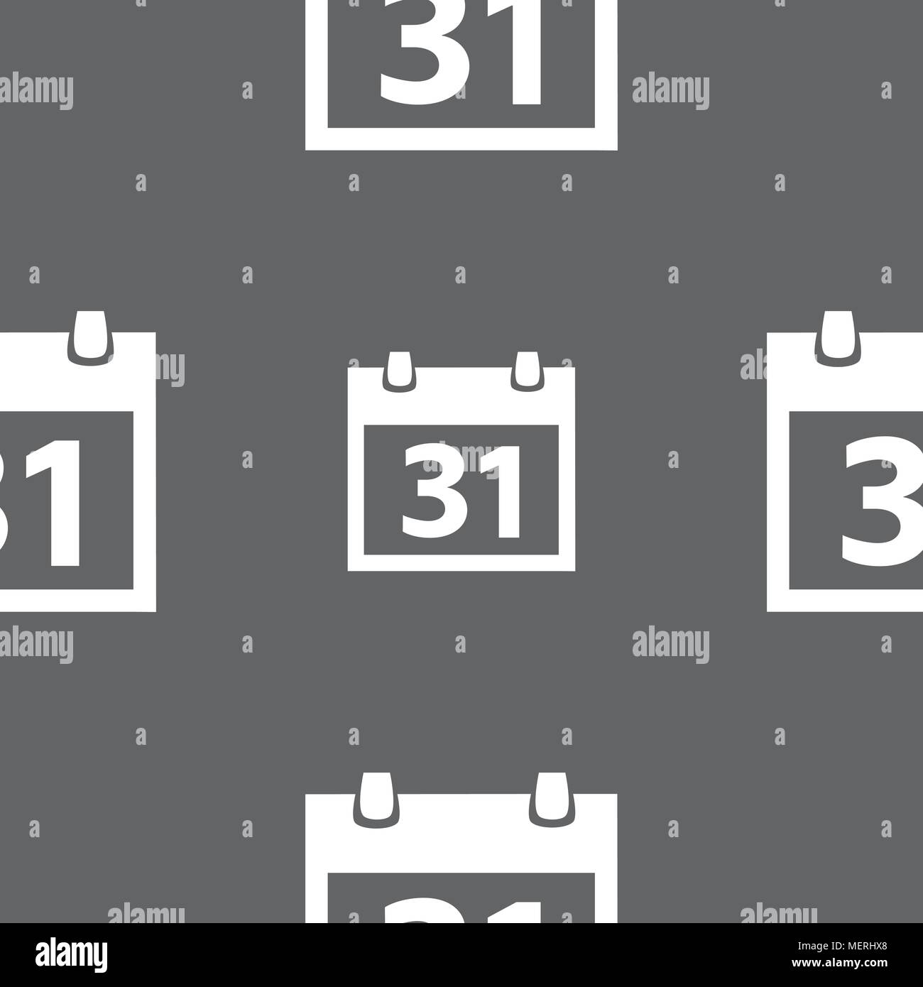 Calendar sign icon. 31 day month symbol. Date button. Seamless pattern ...