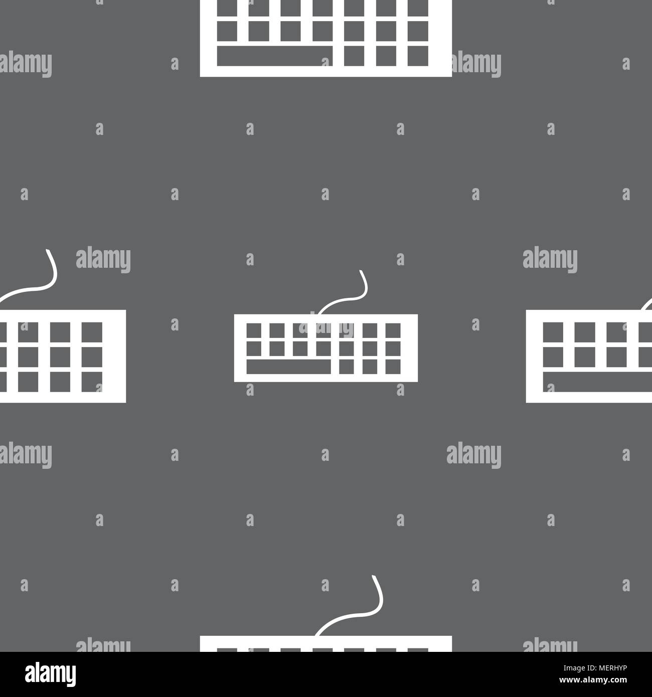 Computer keyboard Icon. Seamless pattern on a gray background. Vector illustration Stock Vector ...