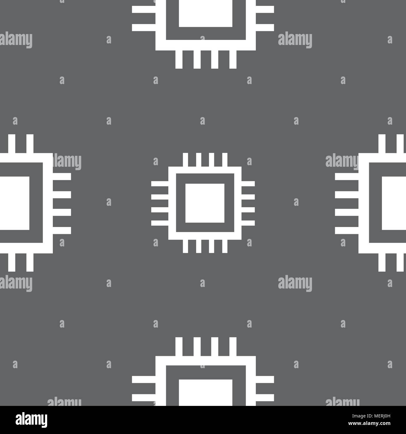 Central Processing Unit Icon. Technology scheme circle symbol. Seamless ...