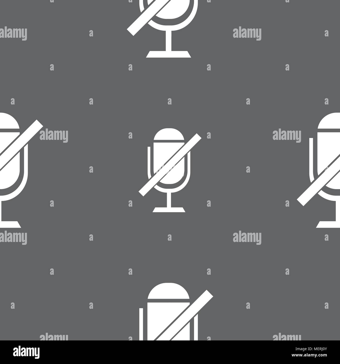 No Microphone sign icon. Speaker symbol. Seamless pattern on a gray ...