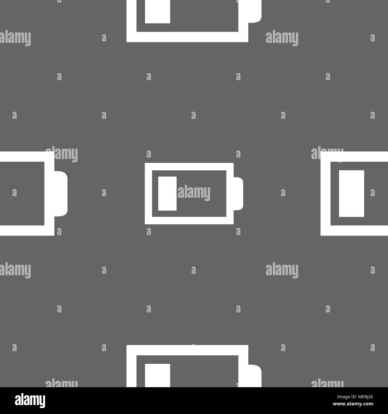 Battery low level sign icon. Electricity symbol. Seamless pattern on a ...