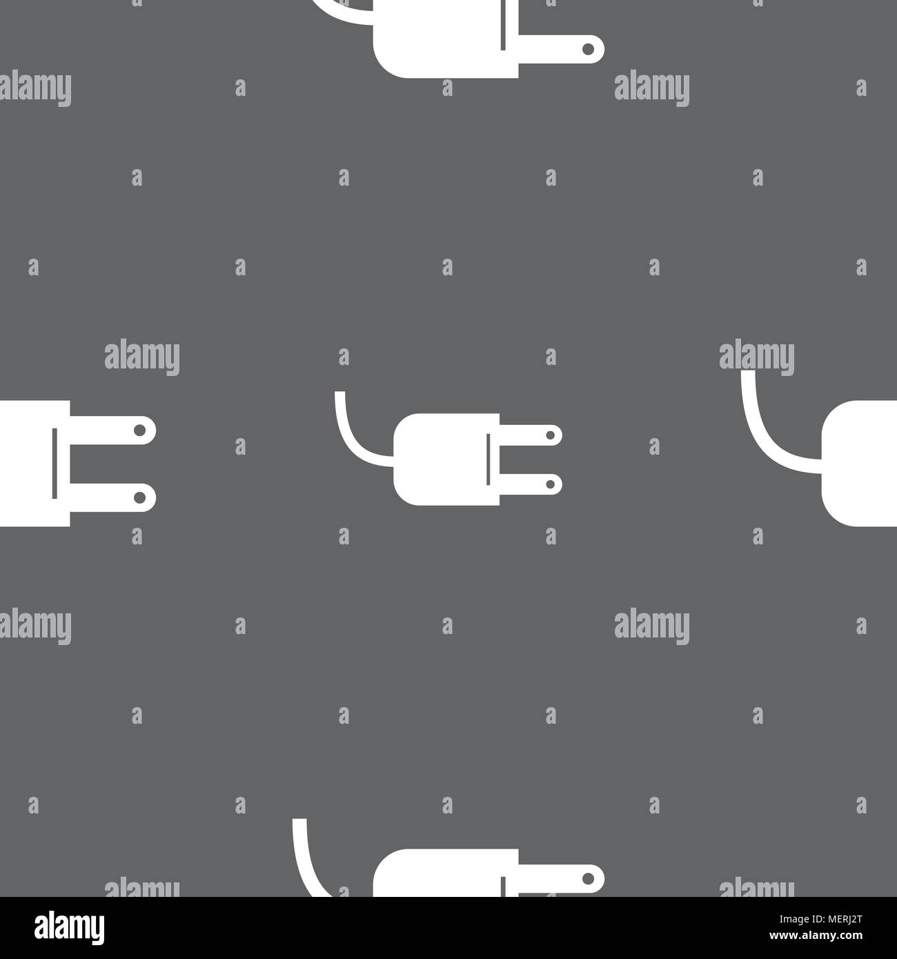 Electric plug sign icon. Power energy symbol. Seamless pattern on a ...