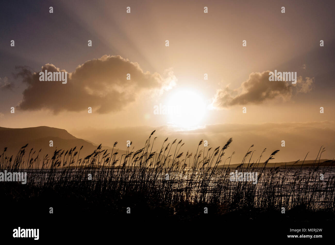 Sun goes down on Ireland's west coast "Wild Atlantic Way" County ...