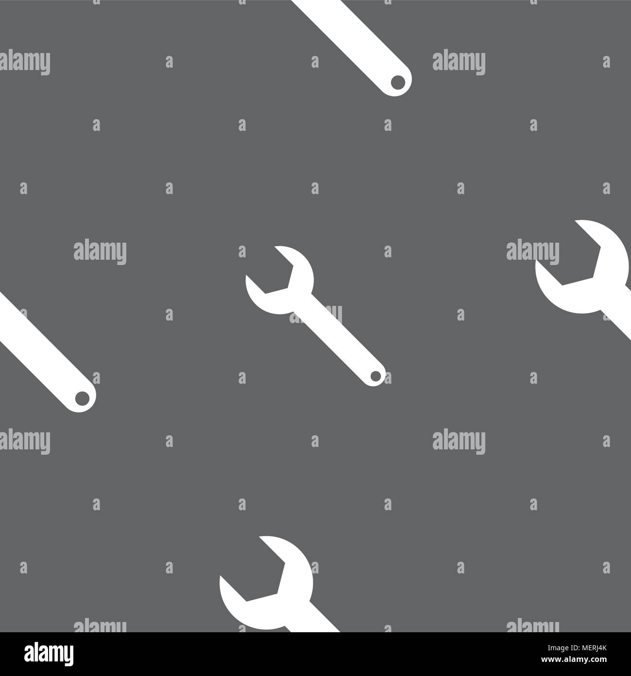 Wrench key sign icon. Service tool symbol. Seamless pattern on a gray ...