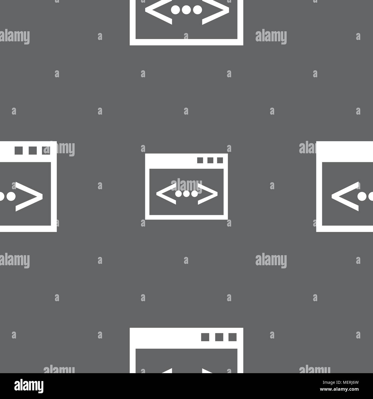 Code sign icon. Programmer symbol. Seamless pattern on a gray ...