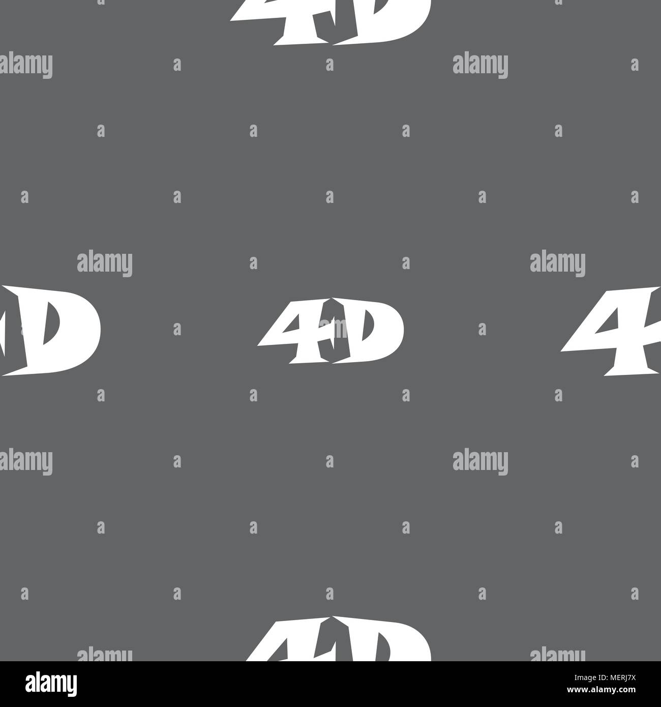 4D sign icon. 4D New technology symbol. Seamless pattern on a gray ...