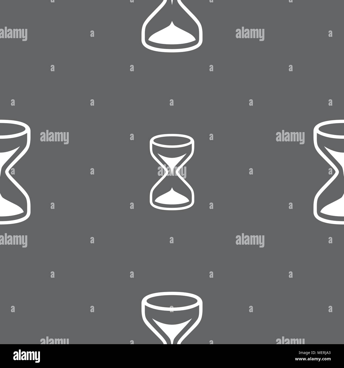 Hourglass sign icon. Sand timer symbol. Seamless pattern on a gray ...