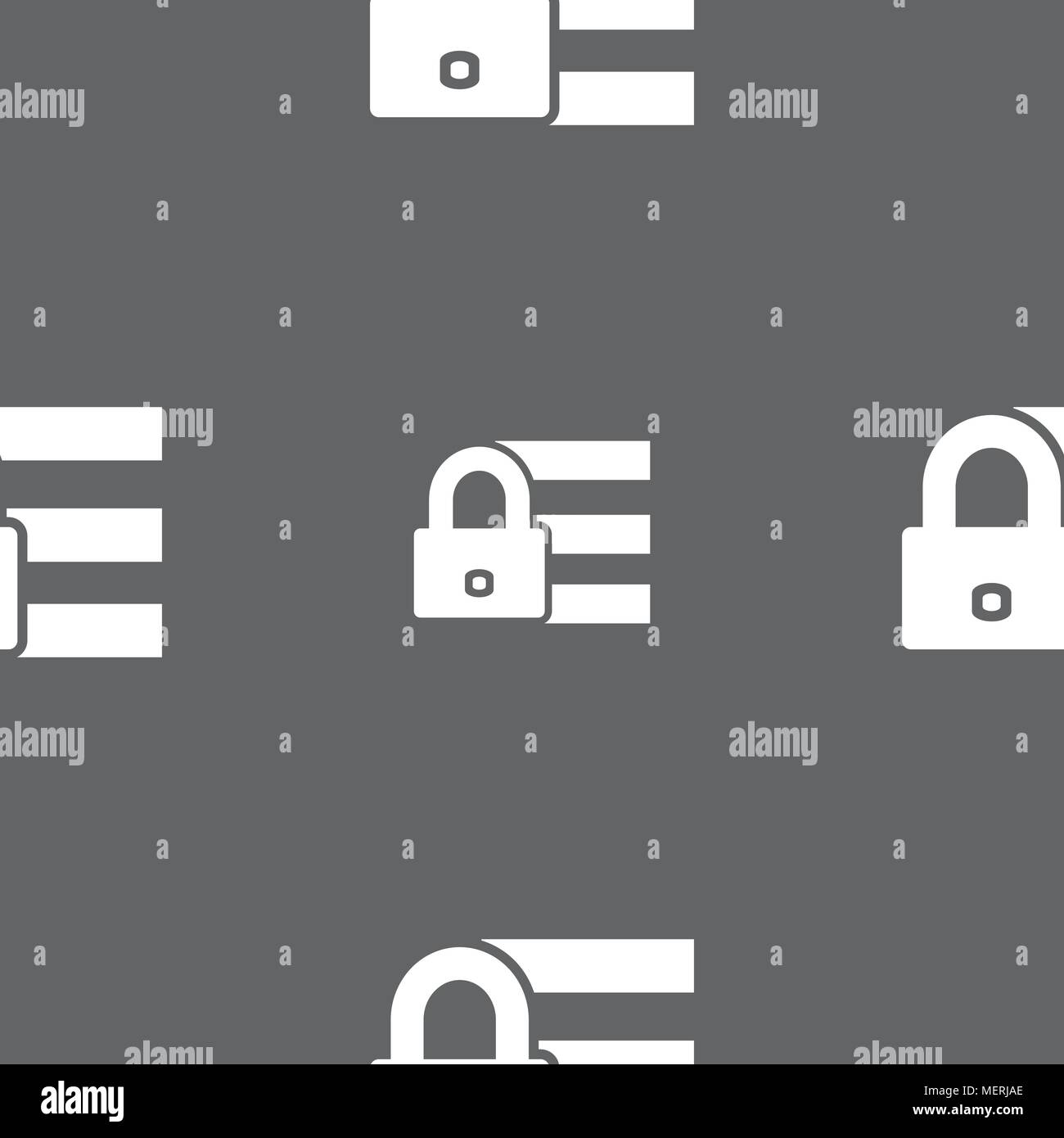 Lock, login icon sign. Seamless pattern on a gray background. Vector ...
