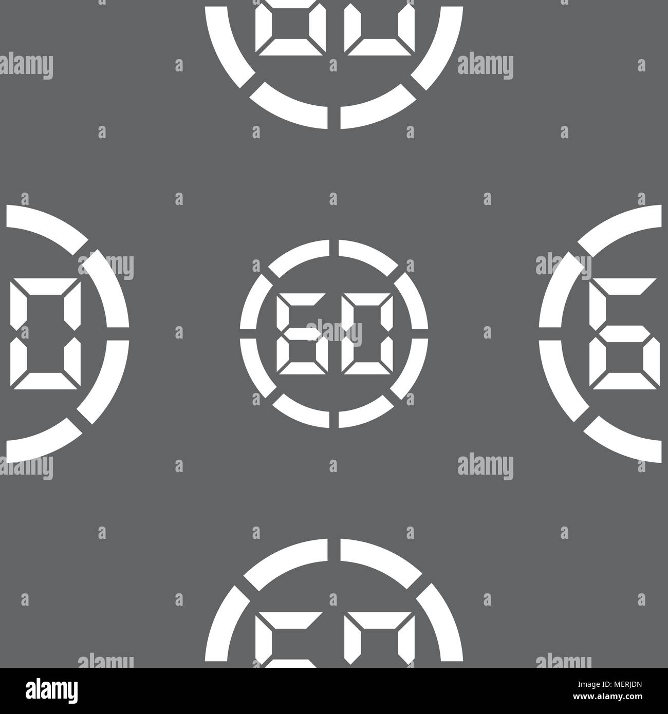 60 second stopwatch icon sign. Seamless pattern on a gray background ...