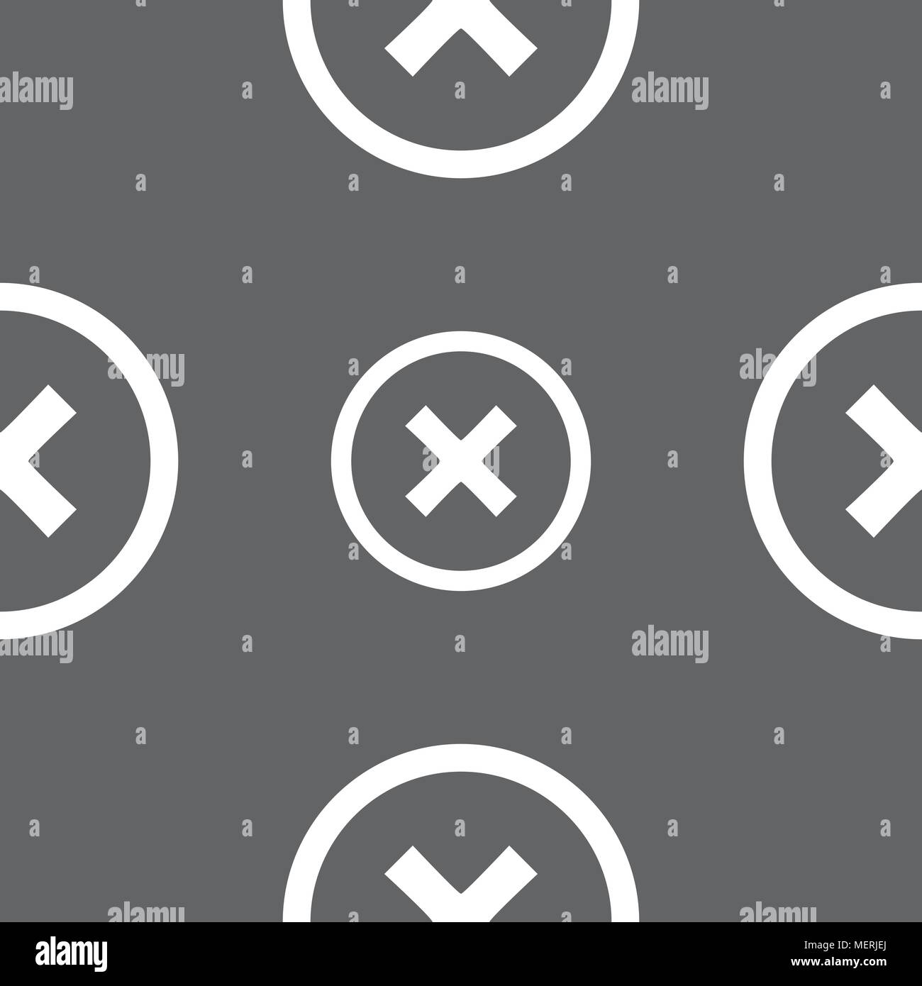 Cancel icon. no sign. Seamless pattern on a gray background. Vector illustration Stock Vector ...