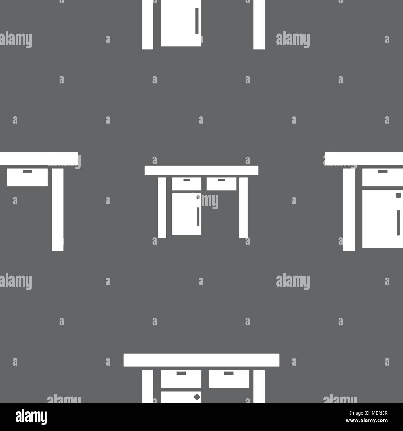 Table icon sign. Seamless pattern on a gray background. Vector ...