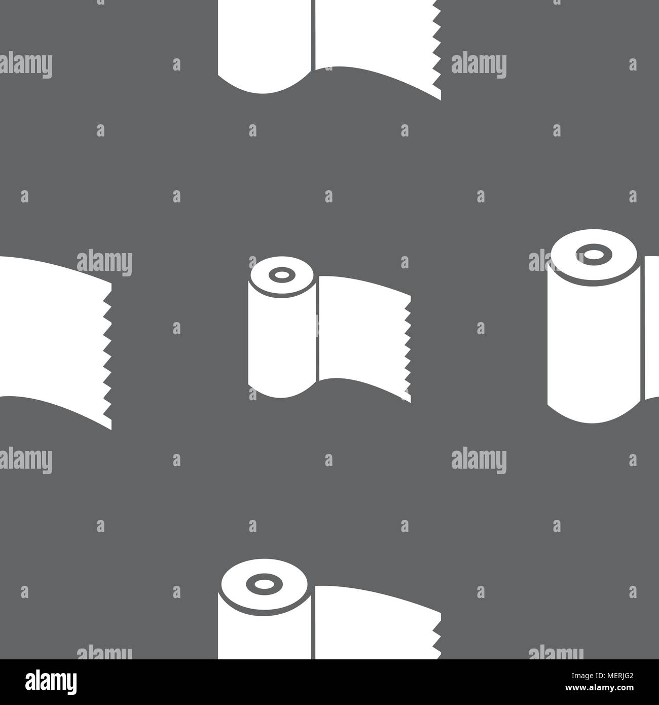Toilet paper, WC roll icon sign. Seamless pattern on a gray background ...
