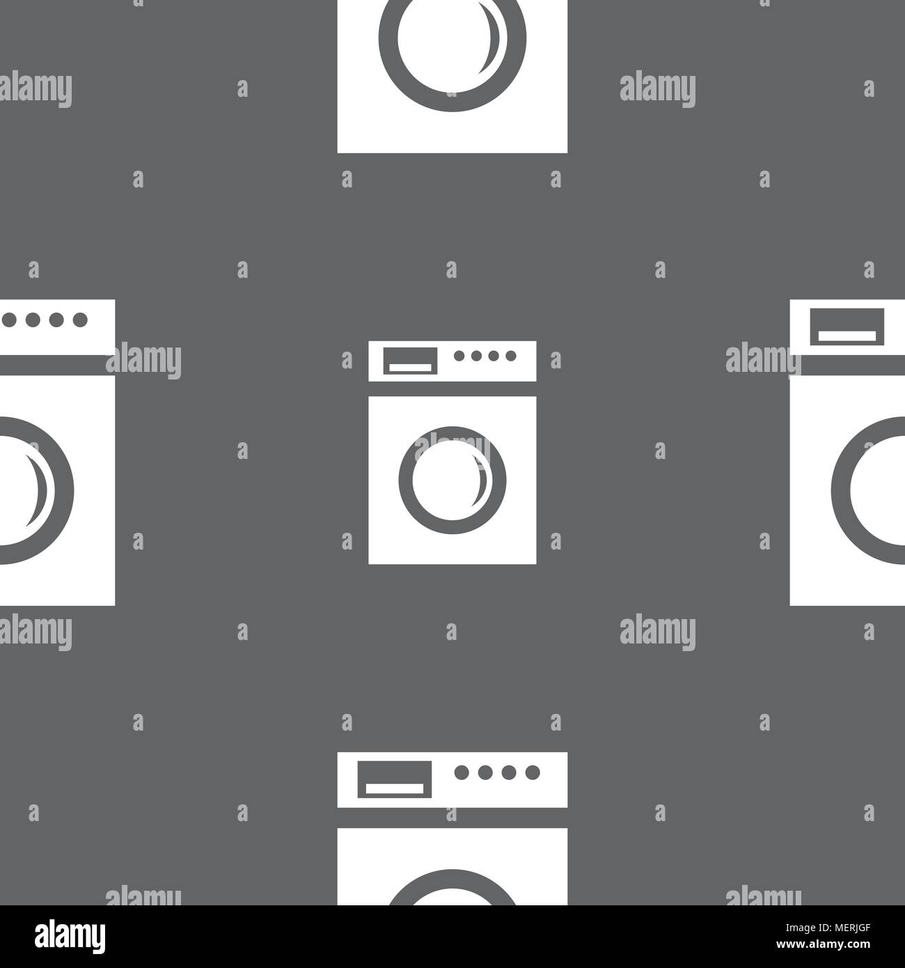 washing machine icon sign. Seamless pattern on a gray background ...