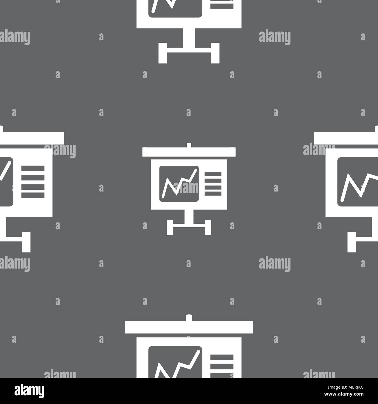 Graph icon sign. Seamless pattern on a gray background. Vector ...