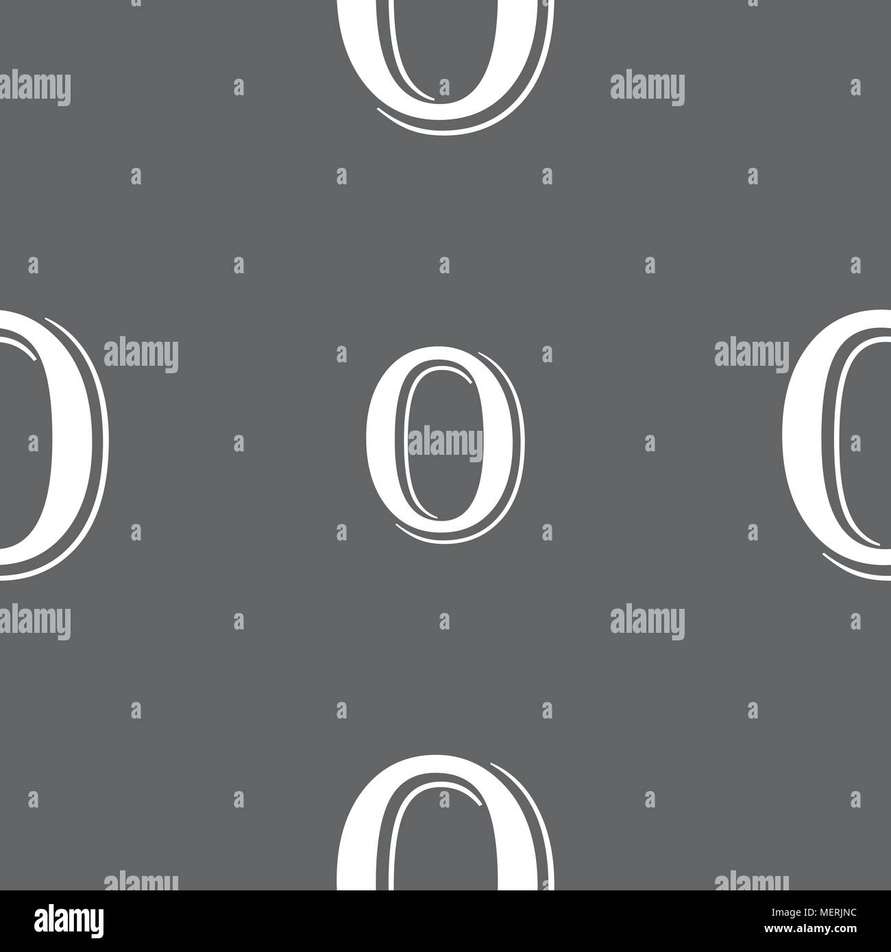 number zero icon sign. Seamless pattern on a gray background. Vector ...