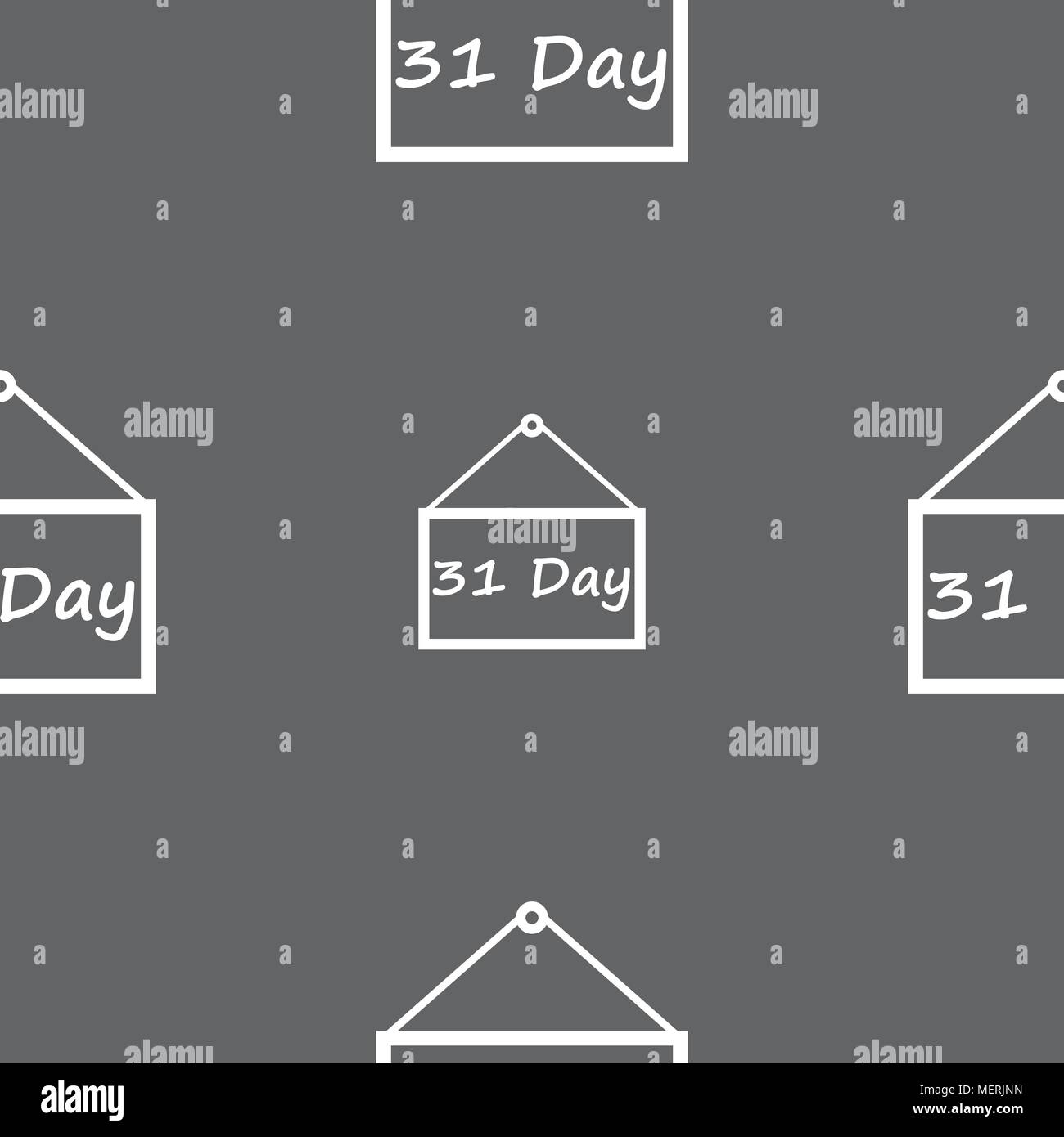 Calendar day, 31 days icon sign. Seamless pattern on a gray background ...