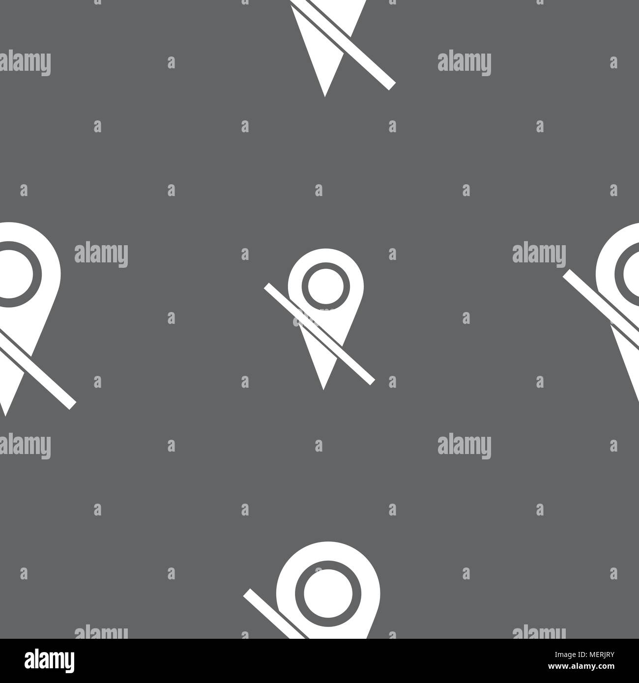 Map Pointer Icon Sign Seamless Pattern On A Gray Background Vector Illustration Stock Vector