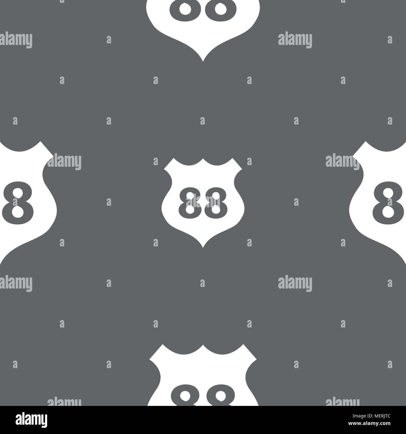 Route 88 highway icon sign. Seamless pattern on a gray background ...