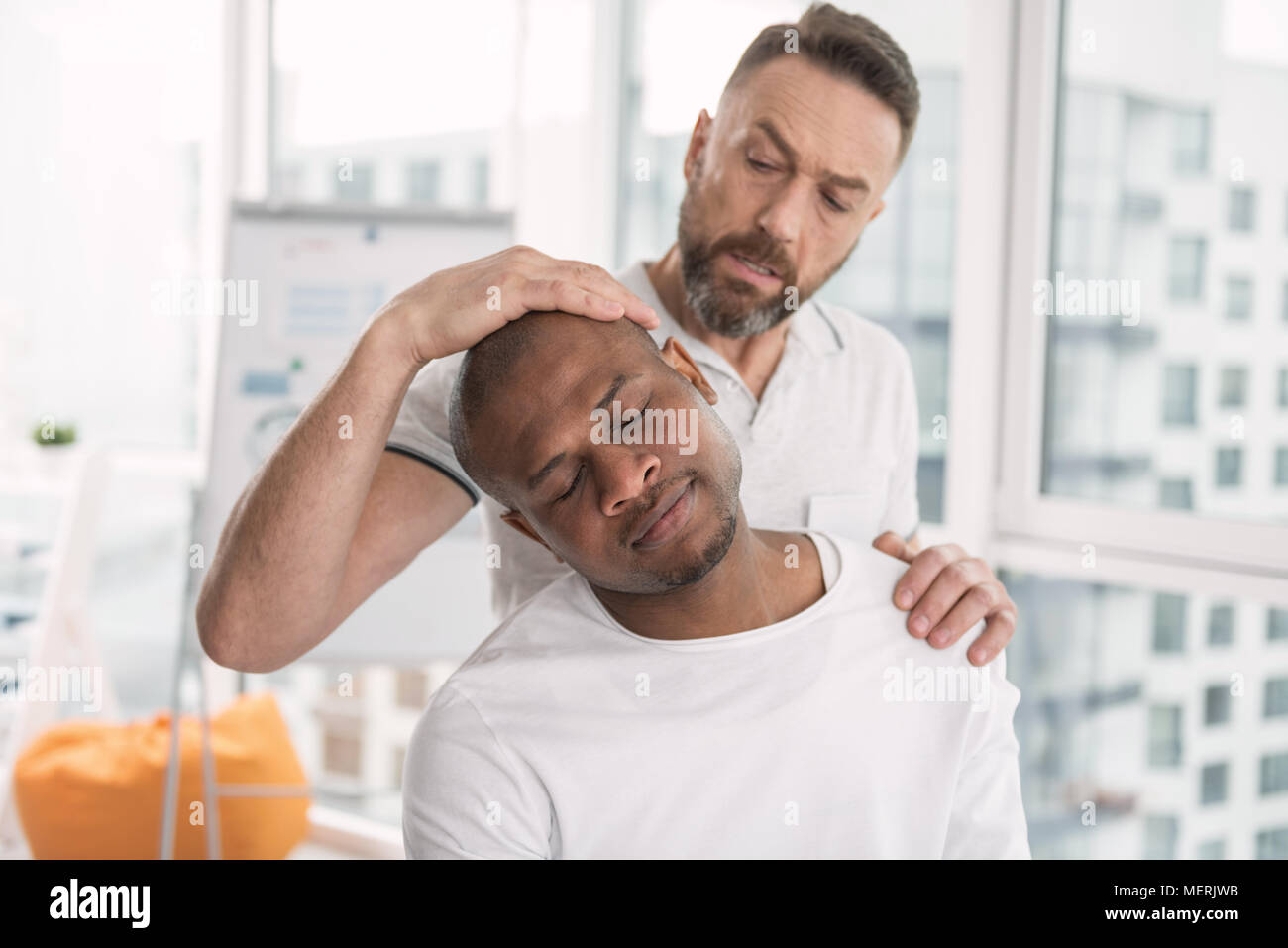 Close up man turning head hi-res stock photography and images - Alamy