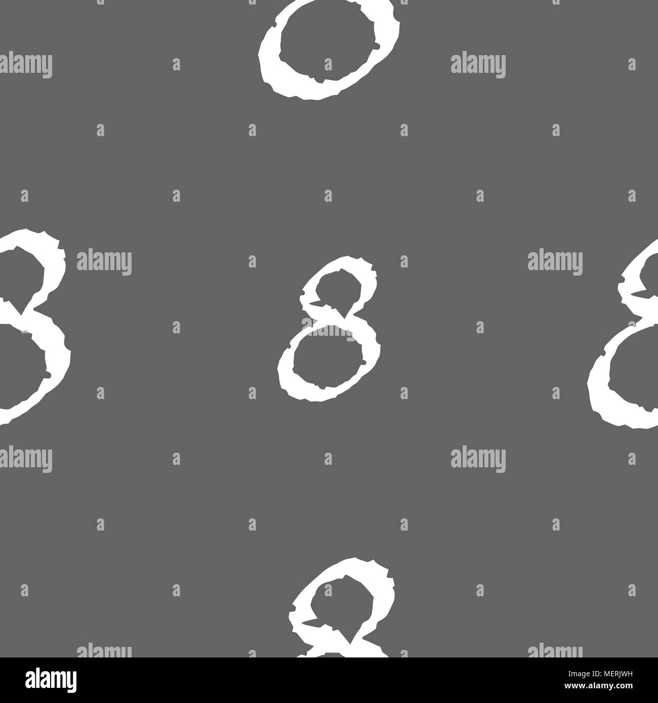 number Eight icon sign. Seamless pattern on a gray background. Vector ...