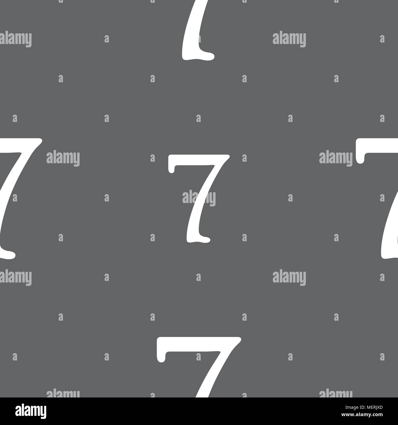 number seven icon sign. Seamless pattern on a gray background. Vector ...