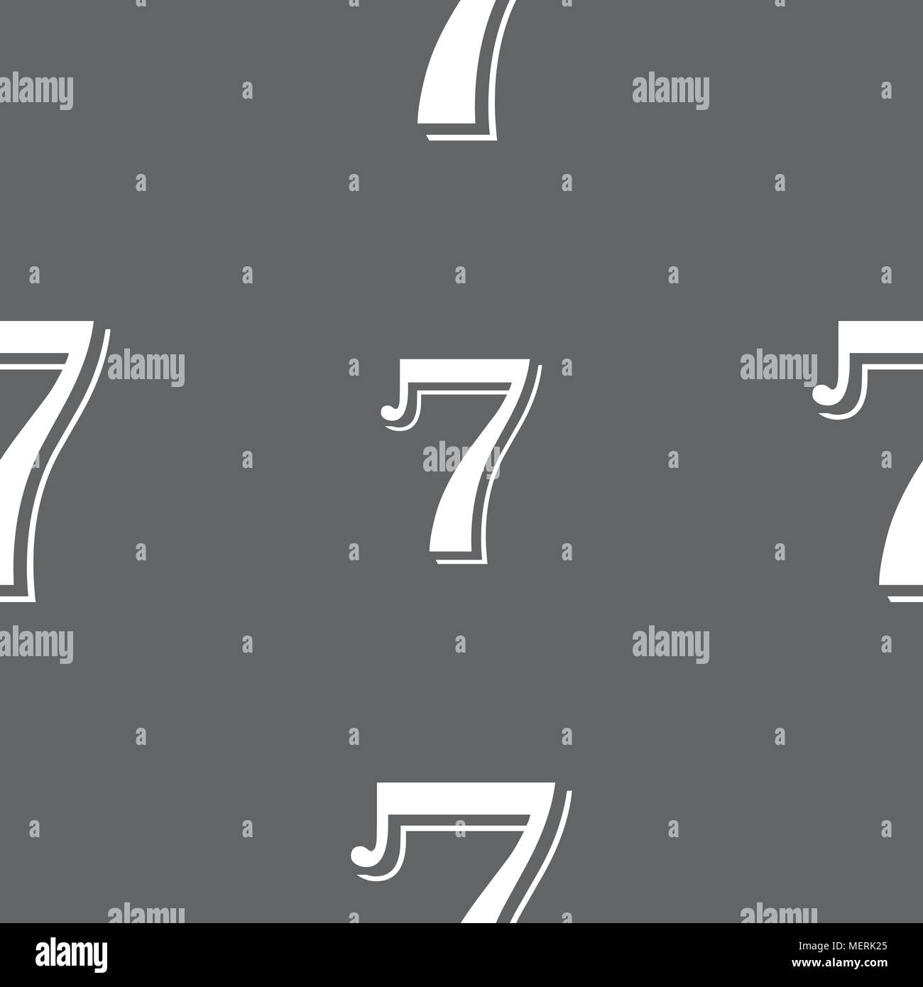 number seven icon sign. Seamless pattern on a gray background. Vector ...