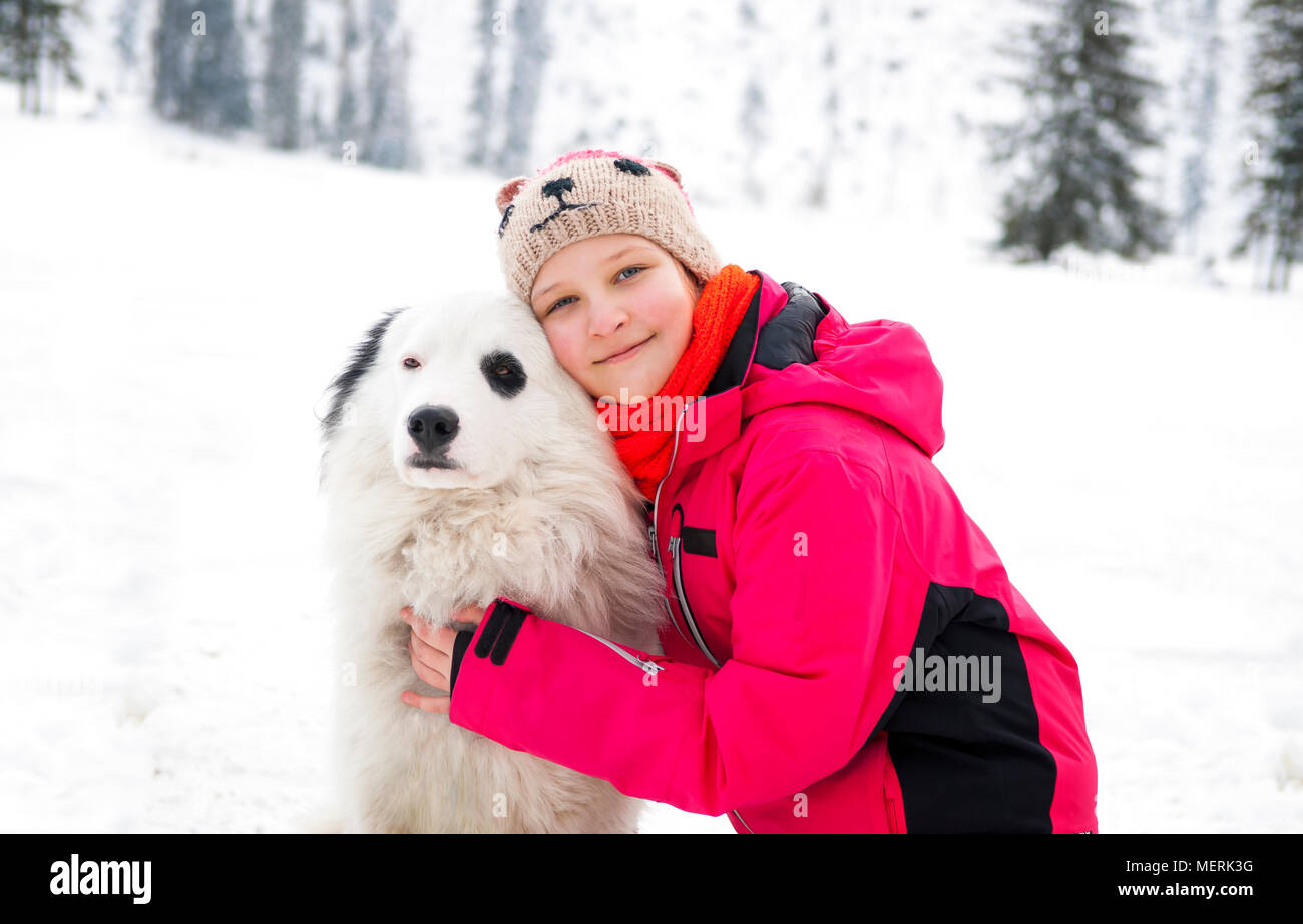 Happy dog and girl hi-res stock photography and images - Alamy