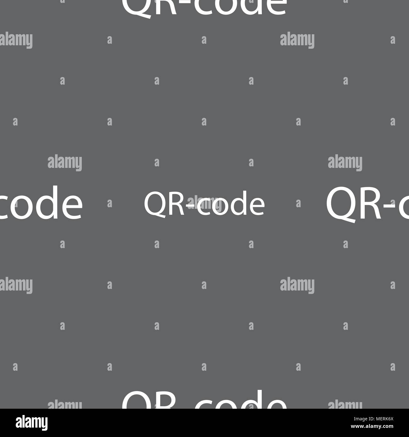 Qr code sign icon. Scan code symbol. Seamless pattern on a gray background. Vector illustration ...