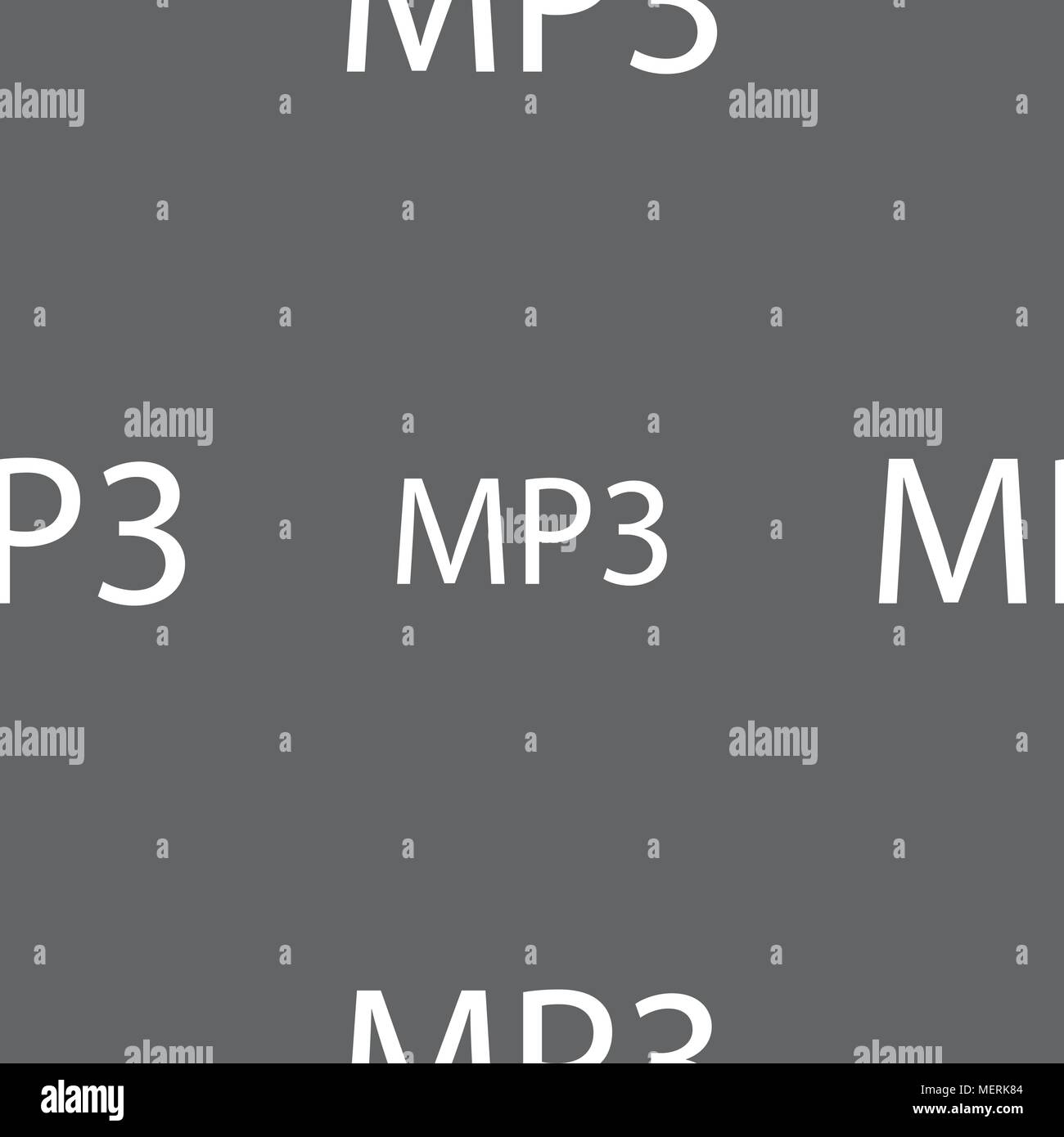 Mp3 music format sign icon. Musical symbol. Seamless pattern on a gray ...