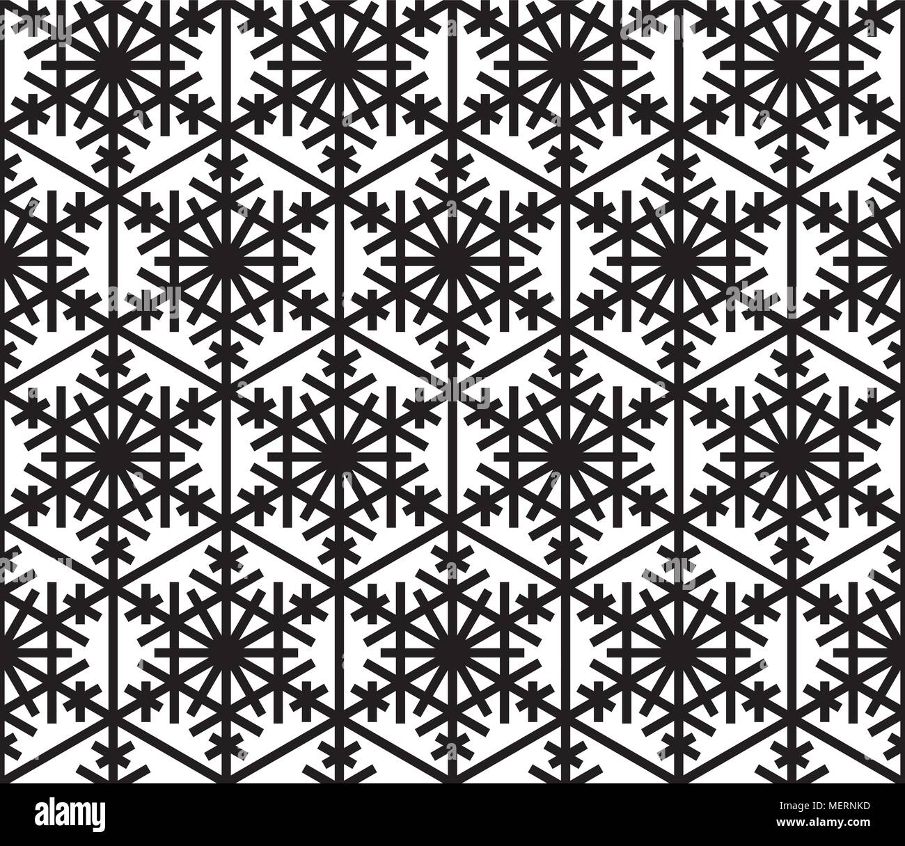 Seamless traditional Japanese pattern Kumiko in the form of snowflakes ...