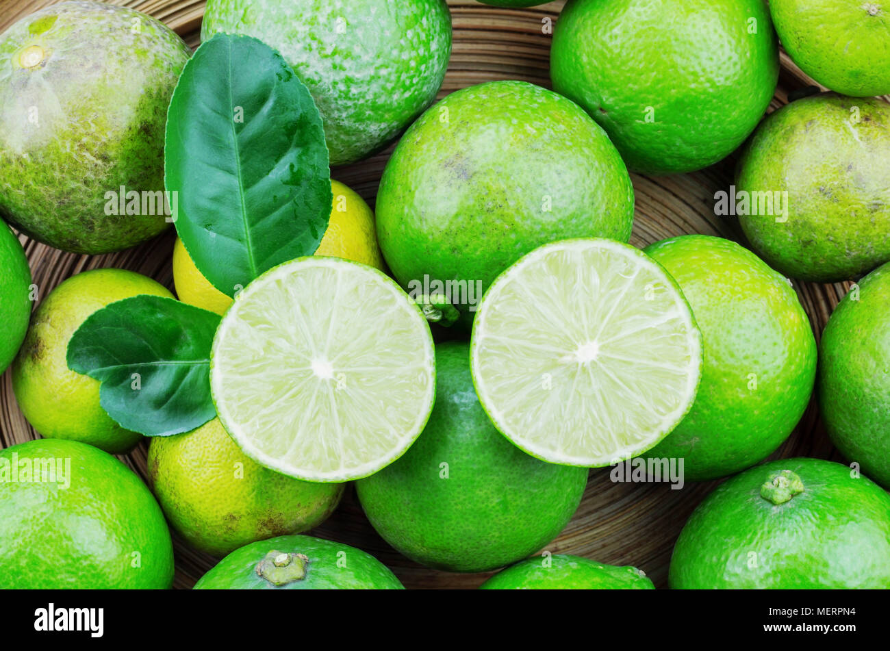 Lime cuts of half with a detailed surface Stock Photo - Alamy