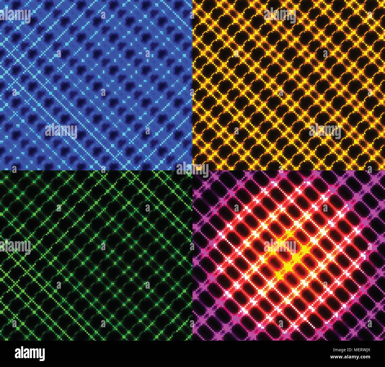 Set of Stylized abstract background glowing lines. Vector illustration ...