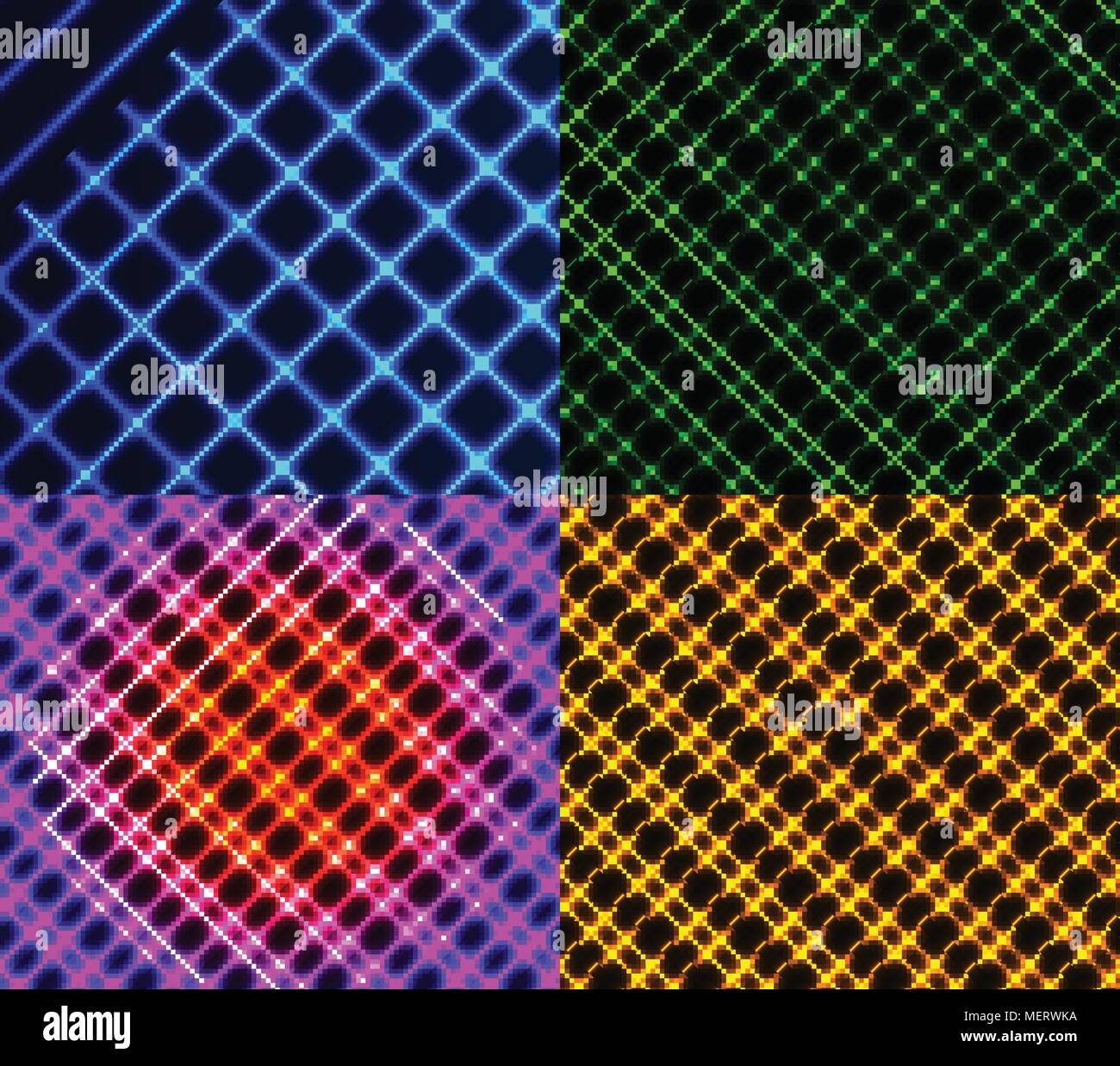 Set of Stylized abstract background glowing lines. Vector illustration ...