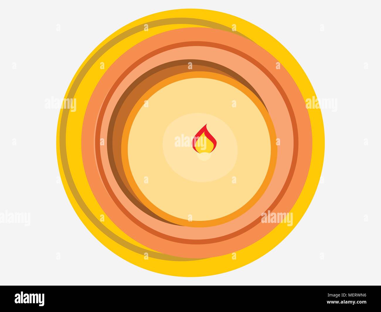 Candle view from above, wax. Flat style. Vector illustration Stock ...