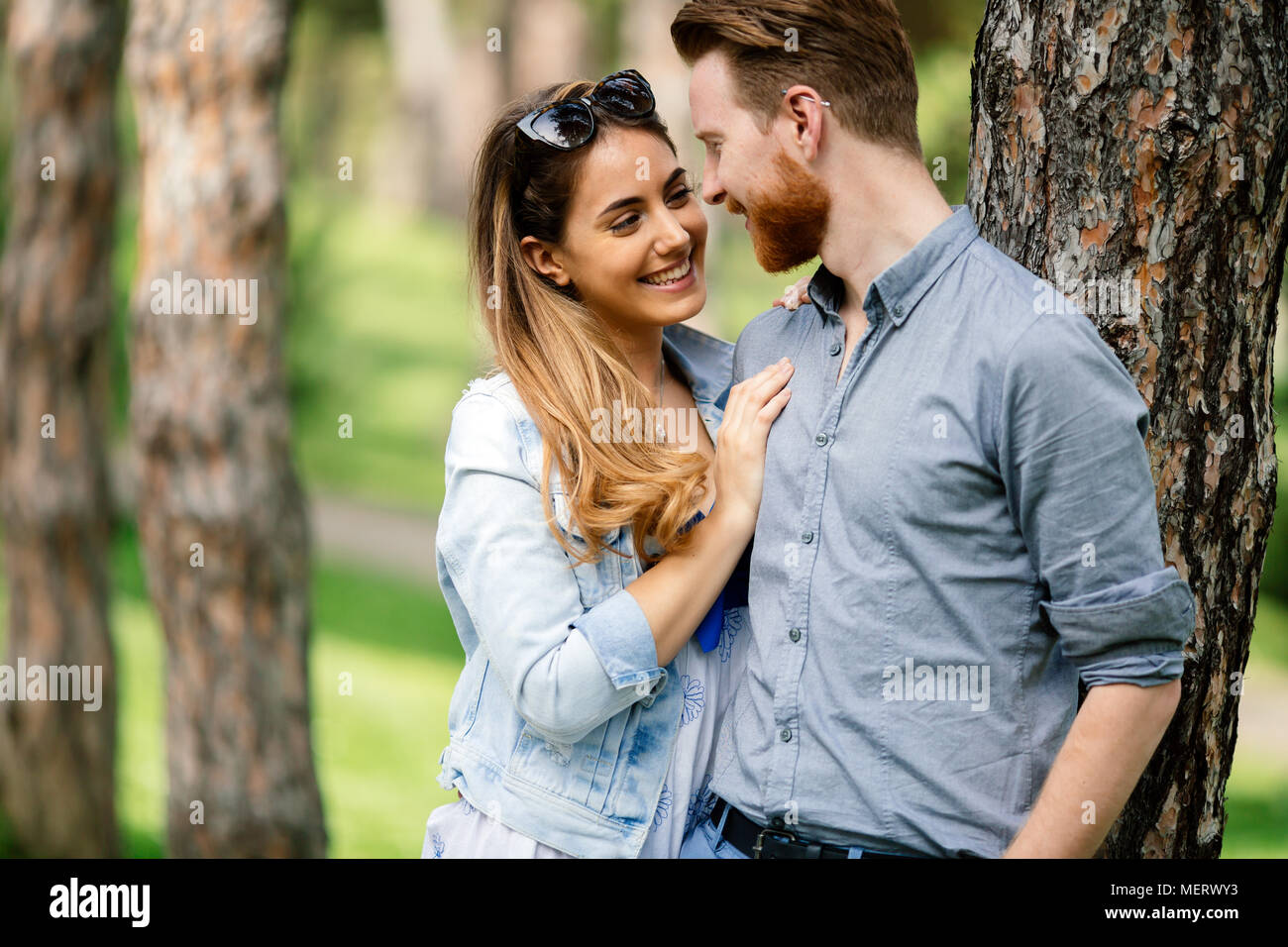 Couple enjoying life in nature Stock Photo - Alamy