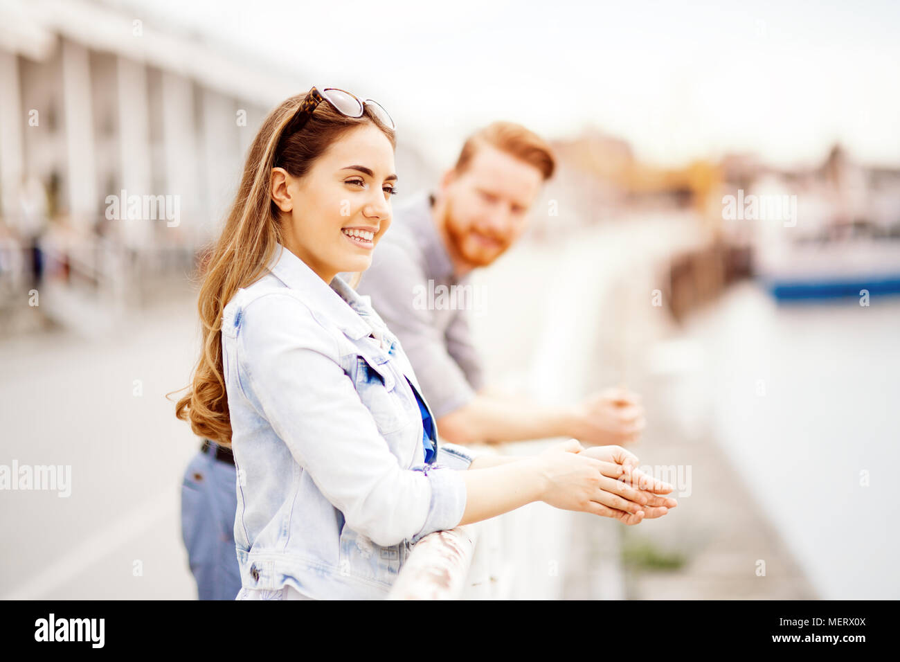 Romantic couple flirting Stock Photo - Alamy