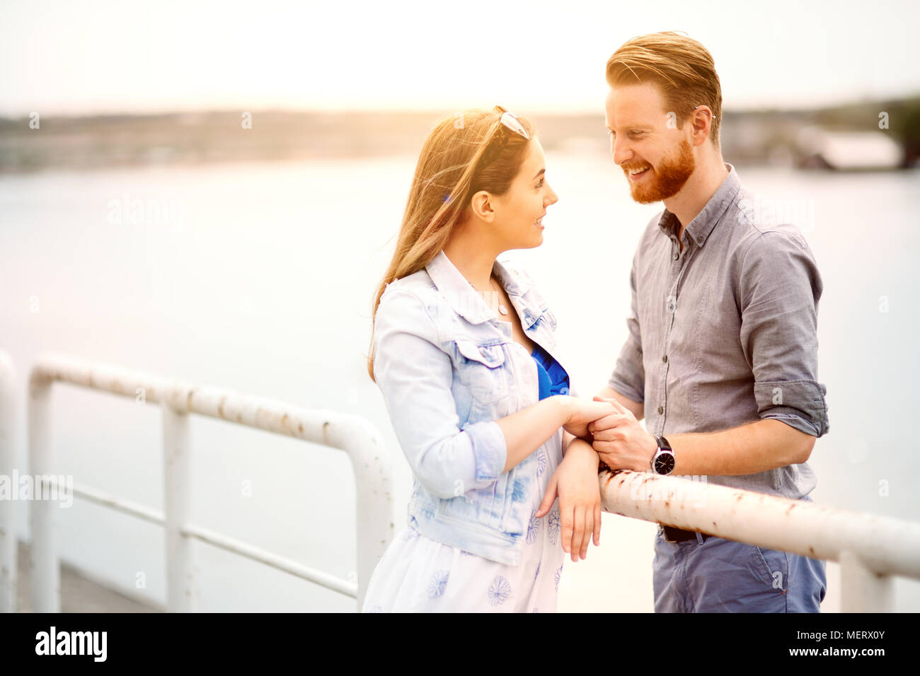 Beautiful couple's romance Stock Photo - Alamy
