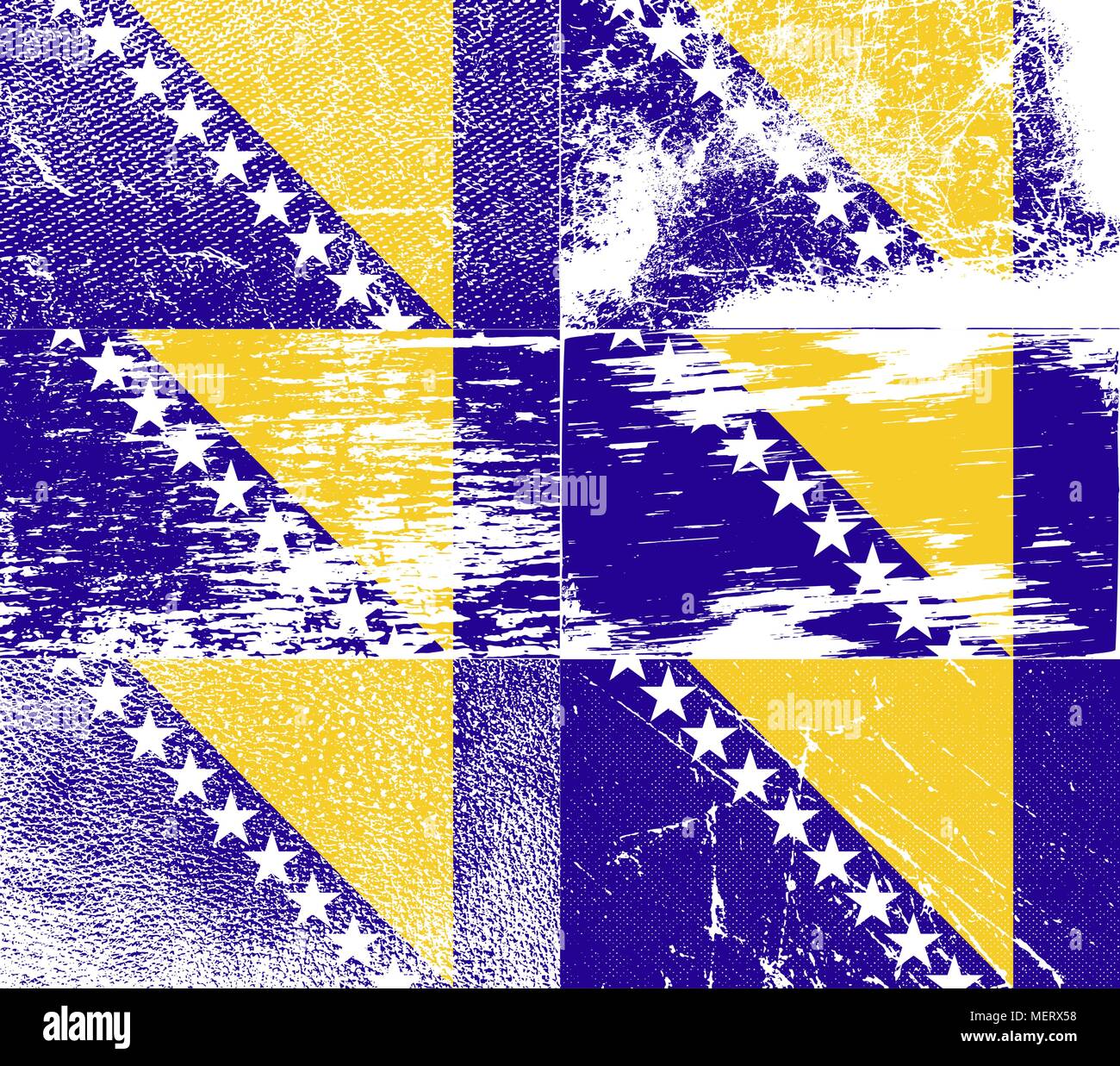 Flag of Bosnia and Herzegovina with old texture. Vector illustration ...