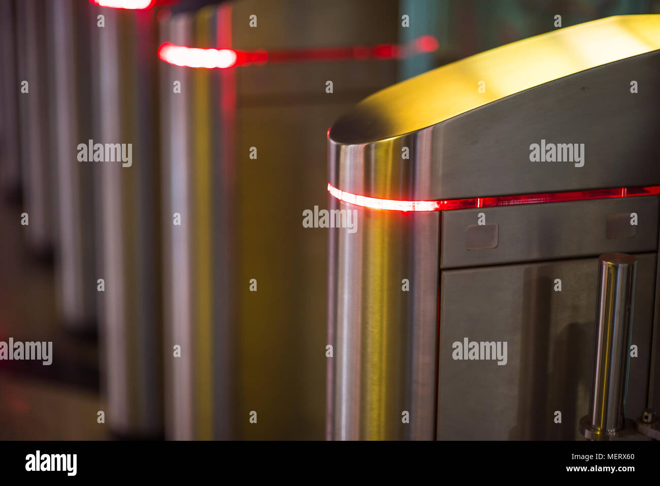 Entrance machine gate: scan card Stock Photo - Alamy