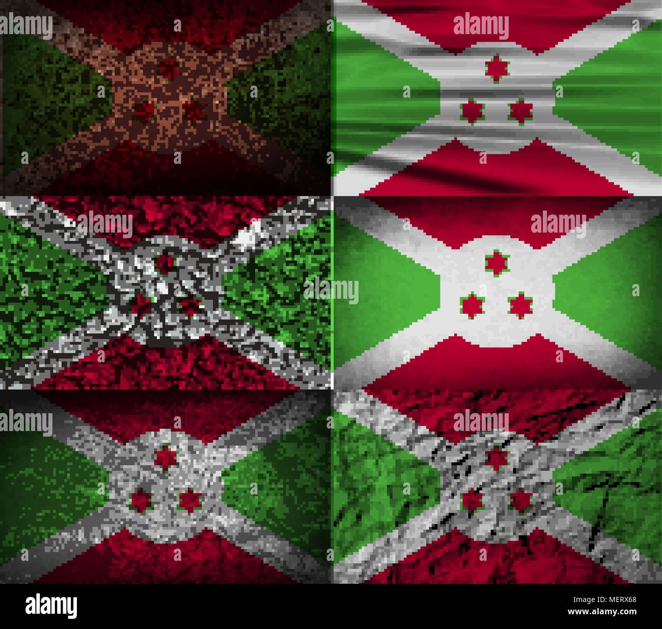 Flag of Burundi with old texture. Vector illustration Stock Vector ...