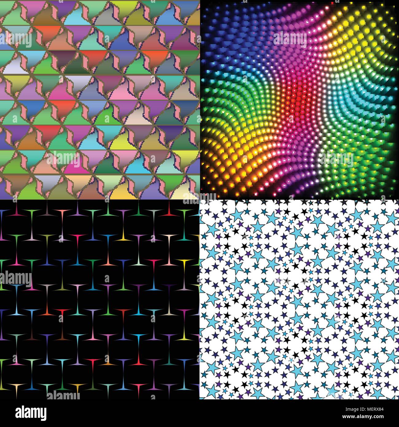 Set of texture of many small brightly colored figures. Vector ...