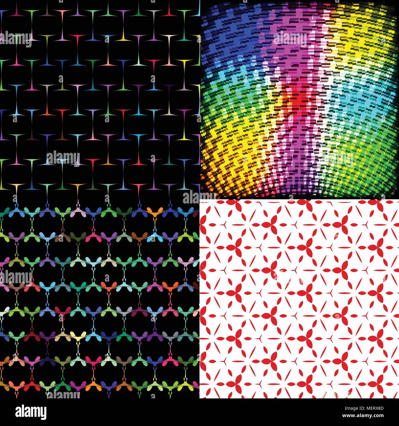 Set of texture of many small brightly colored figures. Vector ...